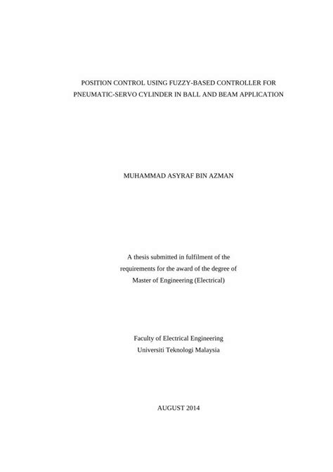 Pdf Position Control Using Fuzzy Based Eprintsutmmyideprint