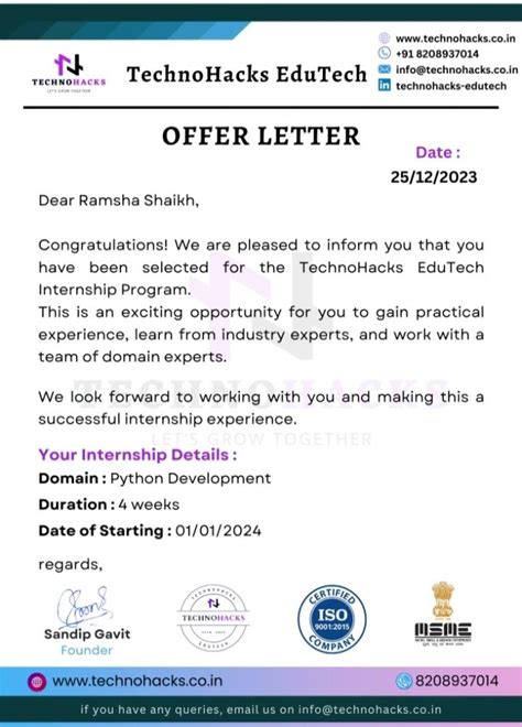 ramsha shaikh on linkedin technohacksedutech pythondevelopment