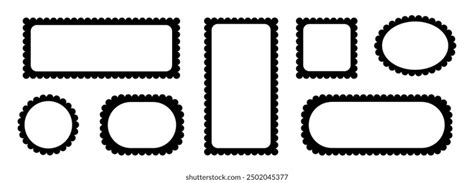 Set Rectangular Scalloped Wavy Frame Pop Stock Vector Royalty Free 2473354253 Shutterstock