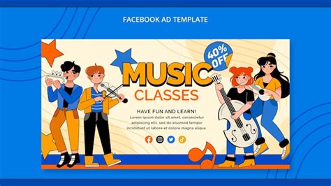 Premium Psd Flat Design Music Classes Template