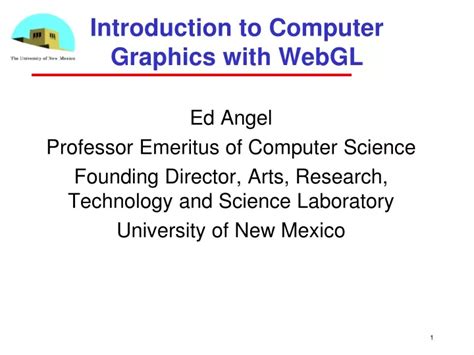 Ppt Introduction To Computer Graphics With Webgl Powerpoint
