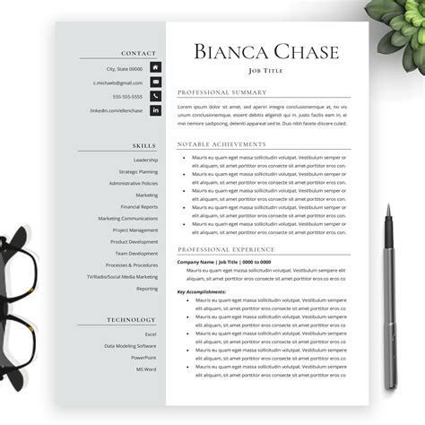Free Modern Executive Resume Template Bestmery