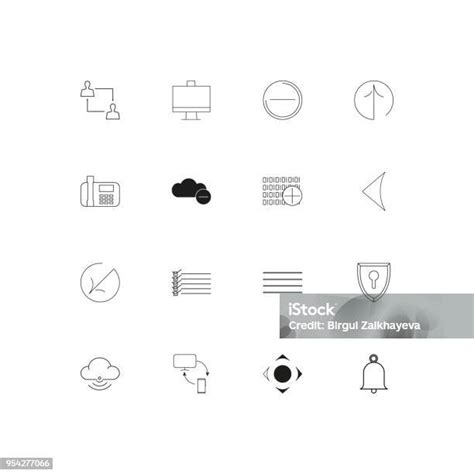 웹 응용 프로그램 선형 얇은 아이콘 설정합니다 간단한 벡터 아이콘 설명 디자인에 대한 스톡 벡터 아트 및 기타 이미지 디자인