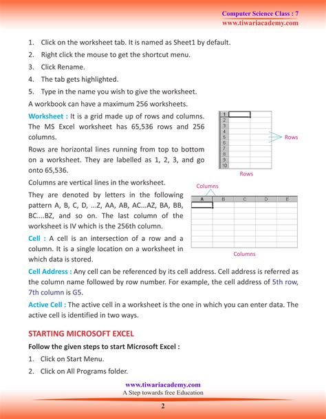 Class Computer Science Chapter Basics Of Microsoft Excel 43 Off
