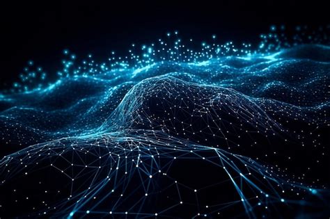 Premium Ai Image Wave Of Dots And Weave Lines Abstract Background Network Connection Structure