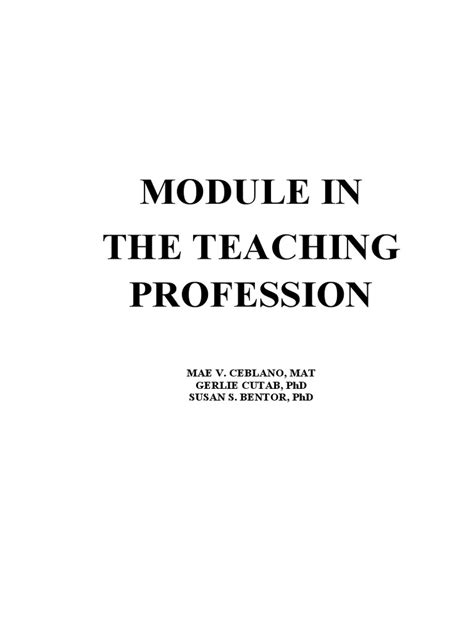 Introduction To Lesson 1 Module In The Teaching Profession For Printing Copy Copy 2 Pdf
