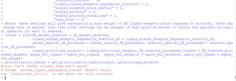 Error Can T Subset Columns That Don T Exist X Column Scaled Ligand Expression Scaled Doesn T