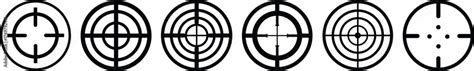 Crosshair Icon Set Precision Target Reticles For Ui Gaming And Design