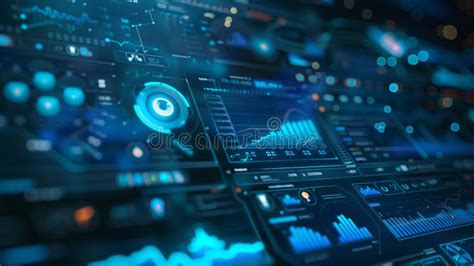 Digital Interface Blue Workflow Diagram Interactive Elements