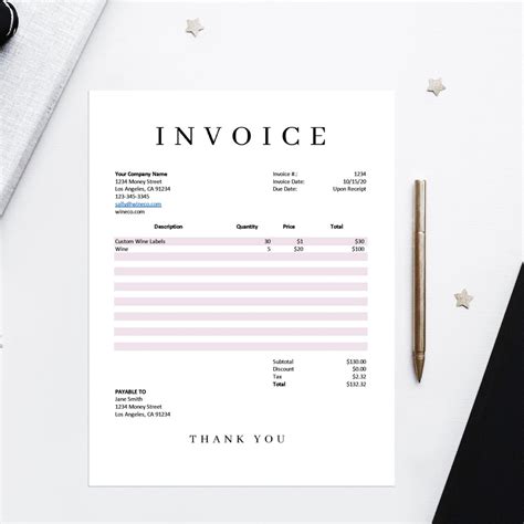 Editable Invoice Template Invoice Excel Template Etsy Australia