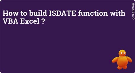 How To Apply ISDATE Function In VBA Excel Data Analytics Monkidea Wisdom Through Analytics