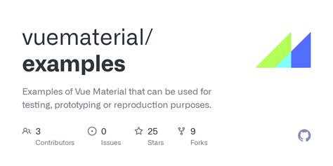 Github Vuematerialexamples Examples Of Vue Material That Can Be