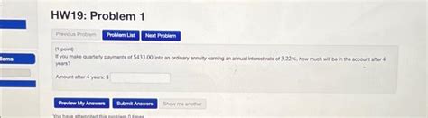 Lems Hw19 Problem 1 Previous Problem Problem List