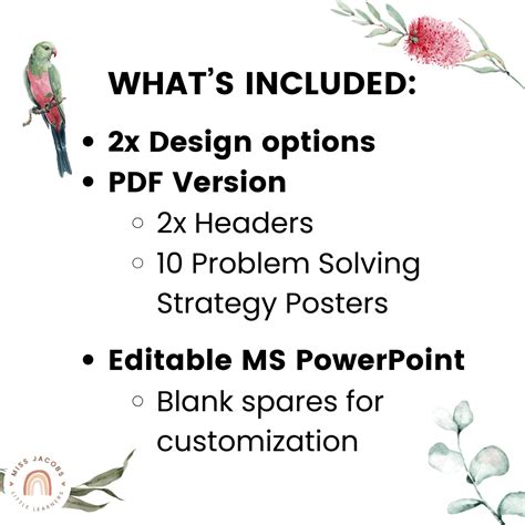 Math Problem Solving Strategies Posters Australiana