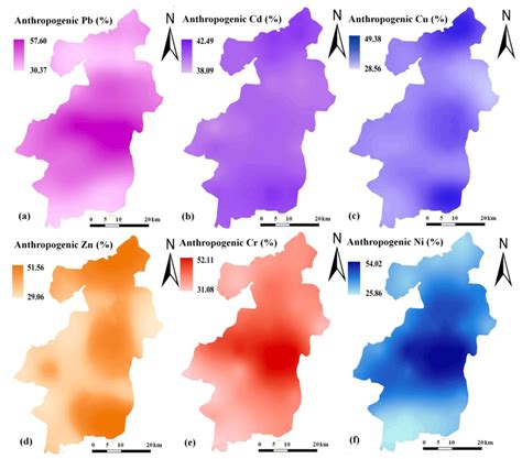 Spatial Distribution Patterns Of Anthropogenic Pb A Cd B Cu C Download Scientific