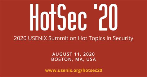 Hotsec 20 Usenix
