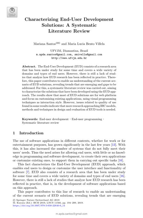 Pdf Characterizing End User Development Solutions A Systematic