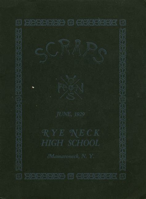 1929 Yearbook From Rye Neck High School From Mamaroneck New York For Sale