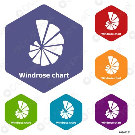 Windrose Chart Icons Vector Hexahedron Stock Vector 6264221 Crushpixel