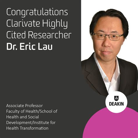 Institute For Health Transformation On Linkedin Congratulations Dr Eric Lau For Being Named In