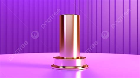 페리 실린더 받침대에 3d 렌더링된 황금상 트로피 컵이 있는 바이올렛 페리 배경 우승자 연단 챔피언 우승자 배경 일러스트