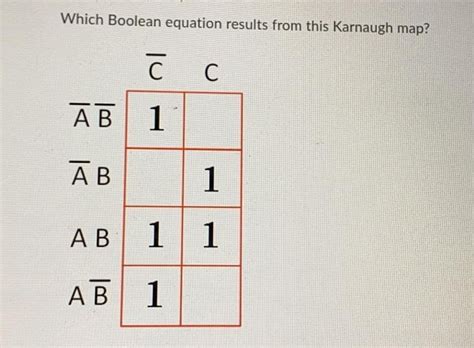 Solved Which Boolean Equation Results From This Karnaugh