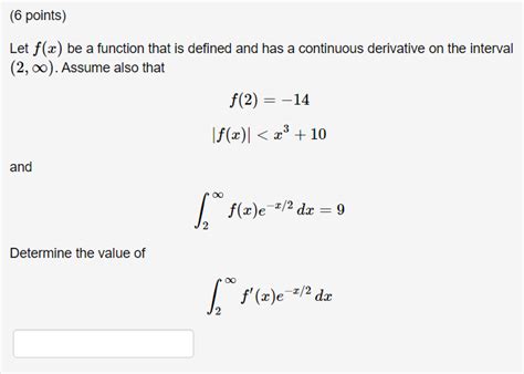 solved 6 ﻿points let f x ﻿be a function that is defined