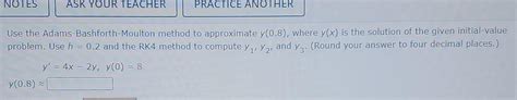 solved use the adams bashforth moulton method to approximate
