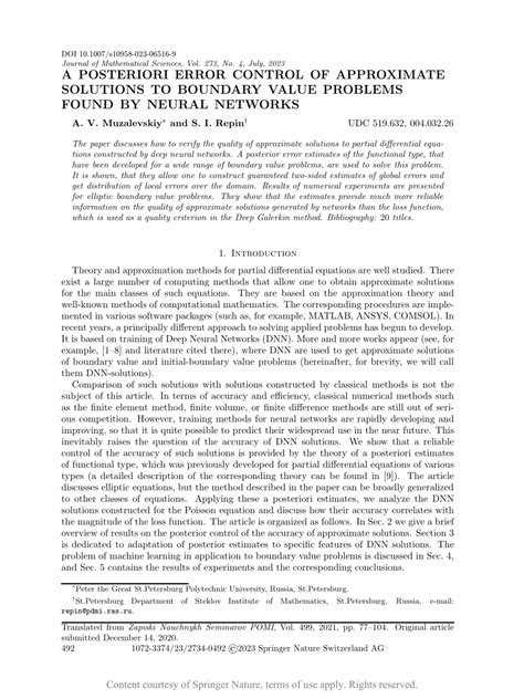A Posteriori Error Control Of Approximate Solutions To Boundary Value Problems Found By Neural