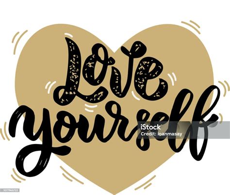 자신을 사랑 한다 마음으로 배경에 레터링 문구입니다 전단지 배너 인사말 카드 포스터 디자인 요소입니다 개념에 대한 스톡 벡터 아트 및 기타 이미지 Istock