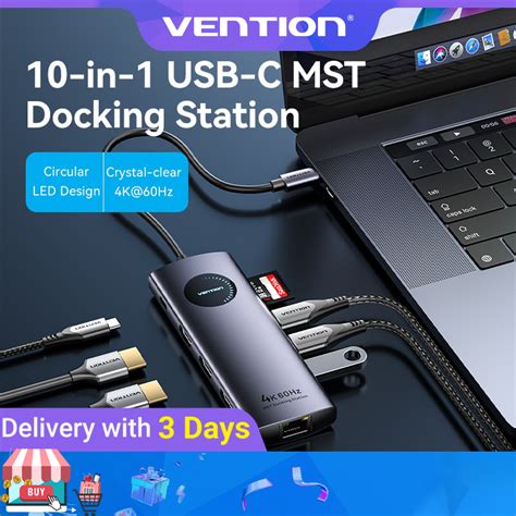 Vention Usb C In Hub K Hz Gbps Mst Docking Station Type C To Hdmi Dp Usb Rj W