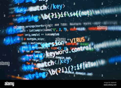 abstract computer script code programming code screen of software