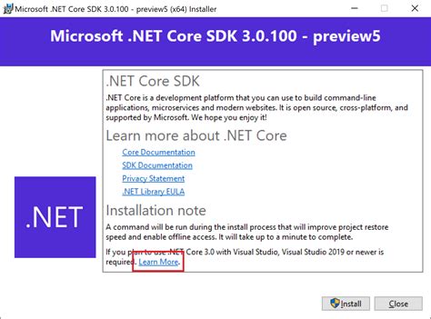 30 Preview 5 Sdk Learn More Link Points To 21 Preview 1 Info · Issue 1815 · Dotnet