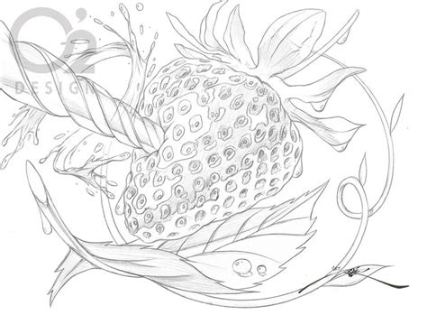 딸기 드릴 기초디자인 딸기 스케치 그래피티