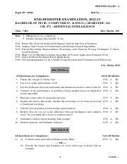 Artificial Intelligence Exam Guide Concepts Algorithms Course Hero