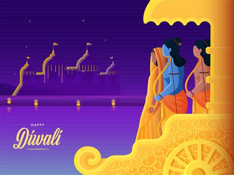 Drawing Ayodhya Scene On Diwali Ayodhya Shree Ram Sita Scene Diwali
