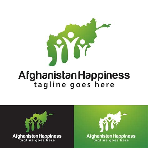 아프가니스탄 행복 로고 디자인 서식 파일 프리미엄 벡터