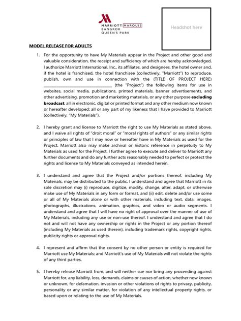 model usage right wedding 2018 pdf