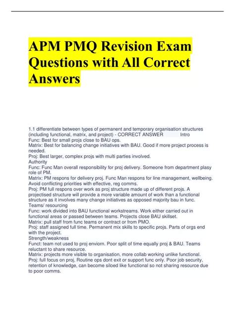 Apm Pmq Revision Exam Questions With All Correct Answers Apm Pmq Stuvia Us