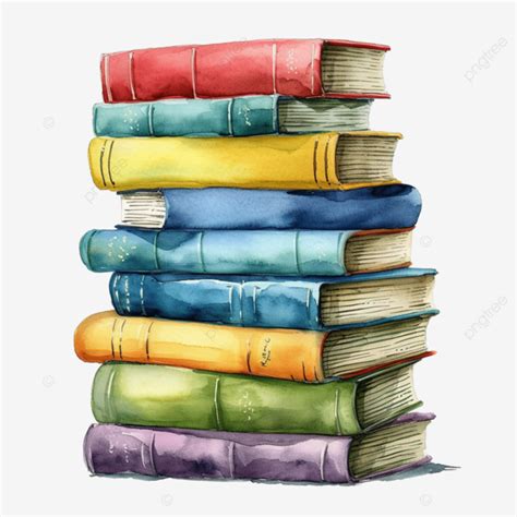 수채화 책 도서관 클립 아트 수채화 손 그리다 Png 일러스트 및 이미지 에 대한 무료 다운로드 Pngtree