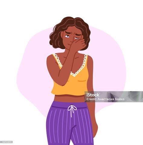 슬픈 울고 있는 흑인 여성이 눈물을 닦아냅니다 우울한 불행한 화가 아프리카 계 미국인 소녀 아프리카 민족에 대한 스톡 벡터 아트 및 기타 이미지 Istock