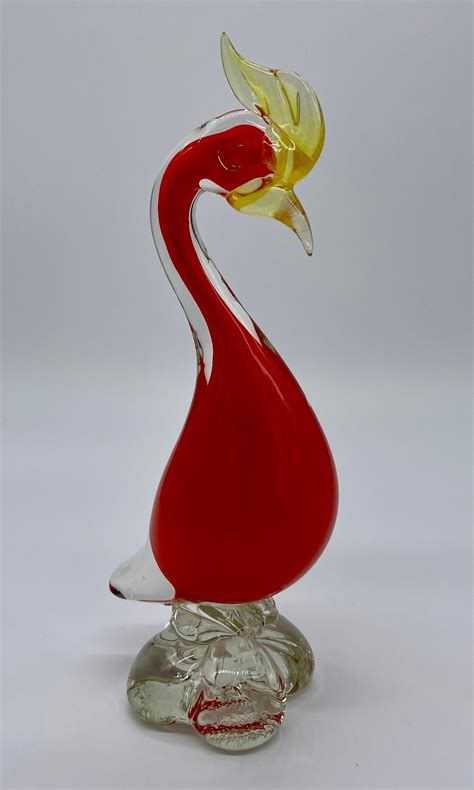 Vintage Murano 95 Blown Glass Bird Sculpture Etsy