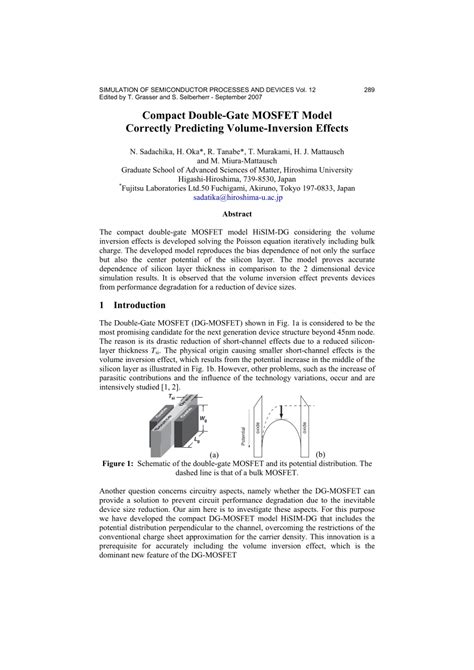 pdf compact double gate mosfet model correctly predicting volume