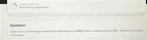 Solved Current Objectivesolve Mark Up