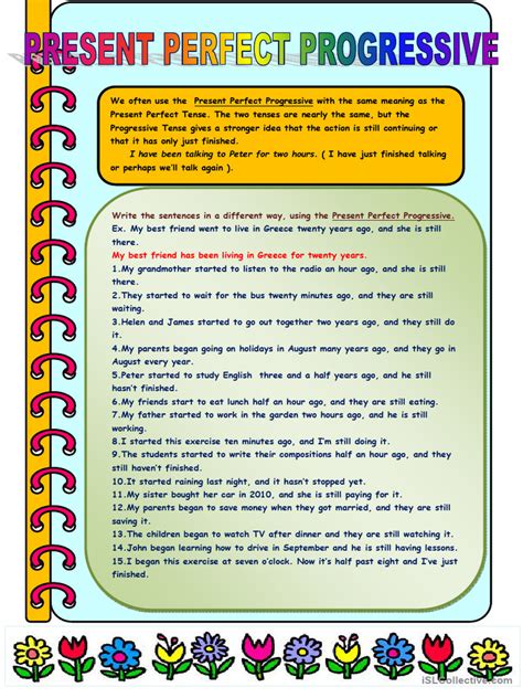 Present Perfect Progressive Pdf