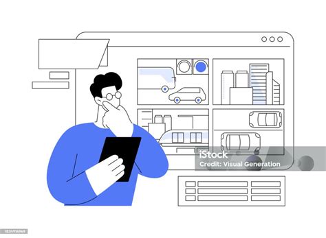 Security Monitoring And Analysis Isolated Cartoon Vector Illustrations Stock Illustration