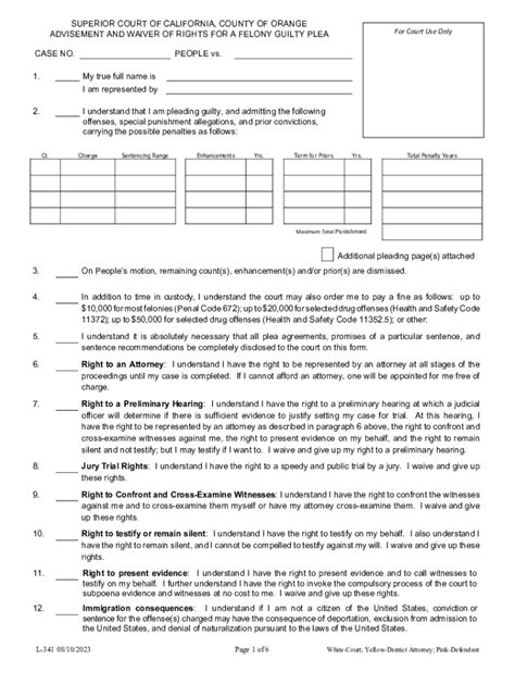 Fillable Online Sample Advisement Of Rights Waiver Plea Forms Fax Email Print Pdffiller