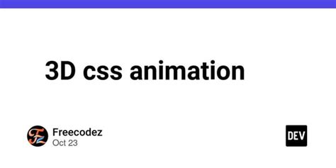😱 3d Css Animation 😎 Rdevto