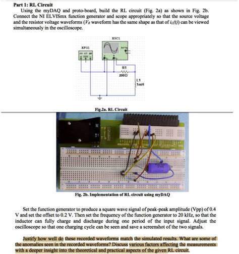 Solved Please Show Oscilloscope Graphs And Answer The Highlighted Parts Part 1 Rl Circuit
