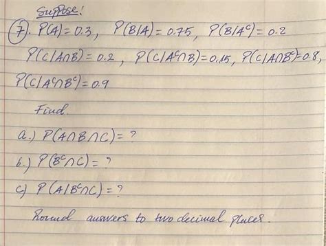 Solved 7 P A 0 3 P BA 0 75 P B 4c 0 2 Chegg Com